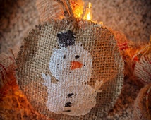 Unique burlap snowman related items | Etsy