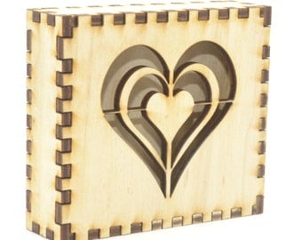 Wooden heart box | Etsy