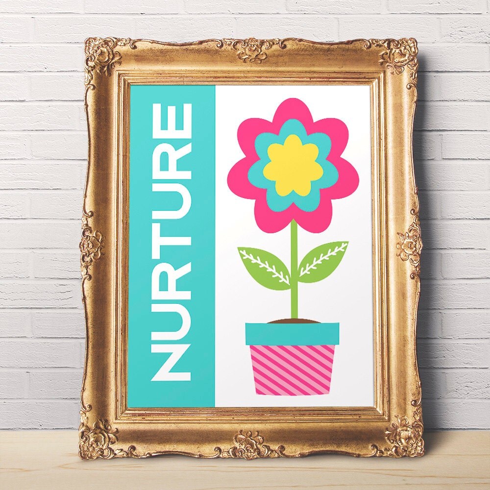 Nurture Motivational Print Inspirational Quote by DisfrutesPrints