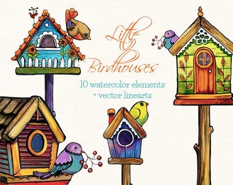 Birdhouse clip art | Etsy