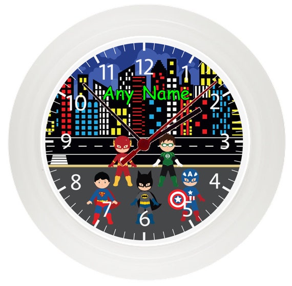 Personalized MARVEL SUPERHERO wall clock Children's