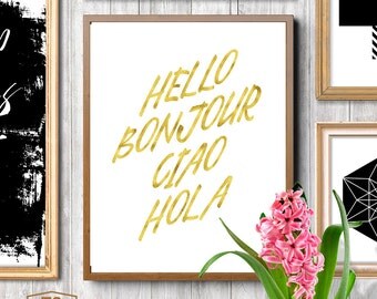 Unique bonjour sign related items | Etsy