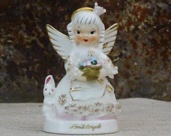 Items similar to Darling Vintage Month of May Angel Figurine - Hand ...