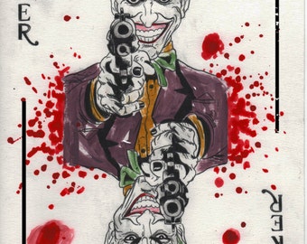 Items similar to Joker Batman DC Comics Suicide Squad splatter drip ...