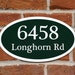 Personalized Address House Number Sign Aluminum Oval 12