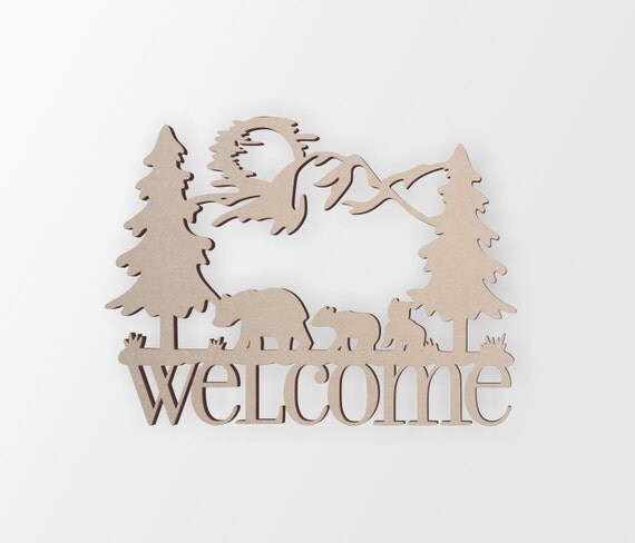 Wooden Sign Welcome Cutout Home Decor