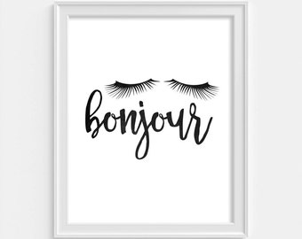 Bonjour sign | Etsy