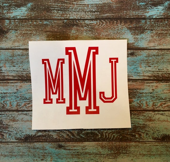 Masculine 3 Letter Monogram Men's Monogram Yeti Decal