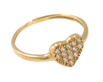 Dainty heart ring | Etsy