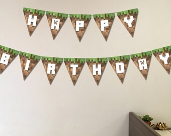minecraft birthday banner – Etsy FR