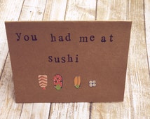 Unique sushi card related items | Etsy
