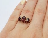 Unique garnet ring related items | Etsy