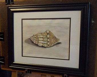 Items similar to Art Print of Original oil painting Shell with Vase ...