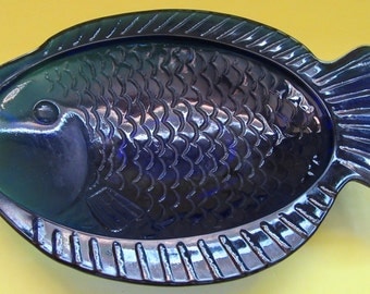 Glass fish plate | Etsy