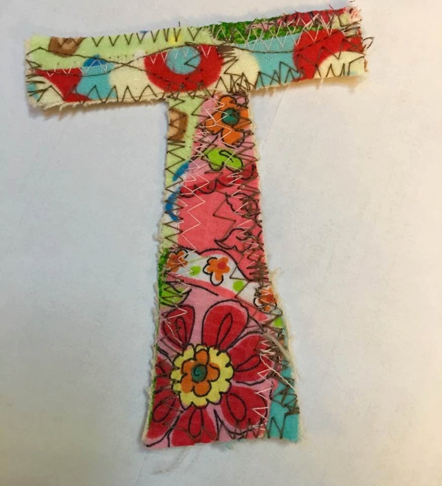 Fabric Letter T patch alphabet for use in your DIY project handmade ...