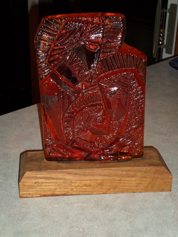 Blenko Art Glass Don Sheppard large Holy Family Nativity