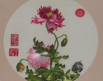 Chinese Suzhou handmade silk embroidery still life flowers