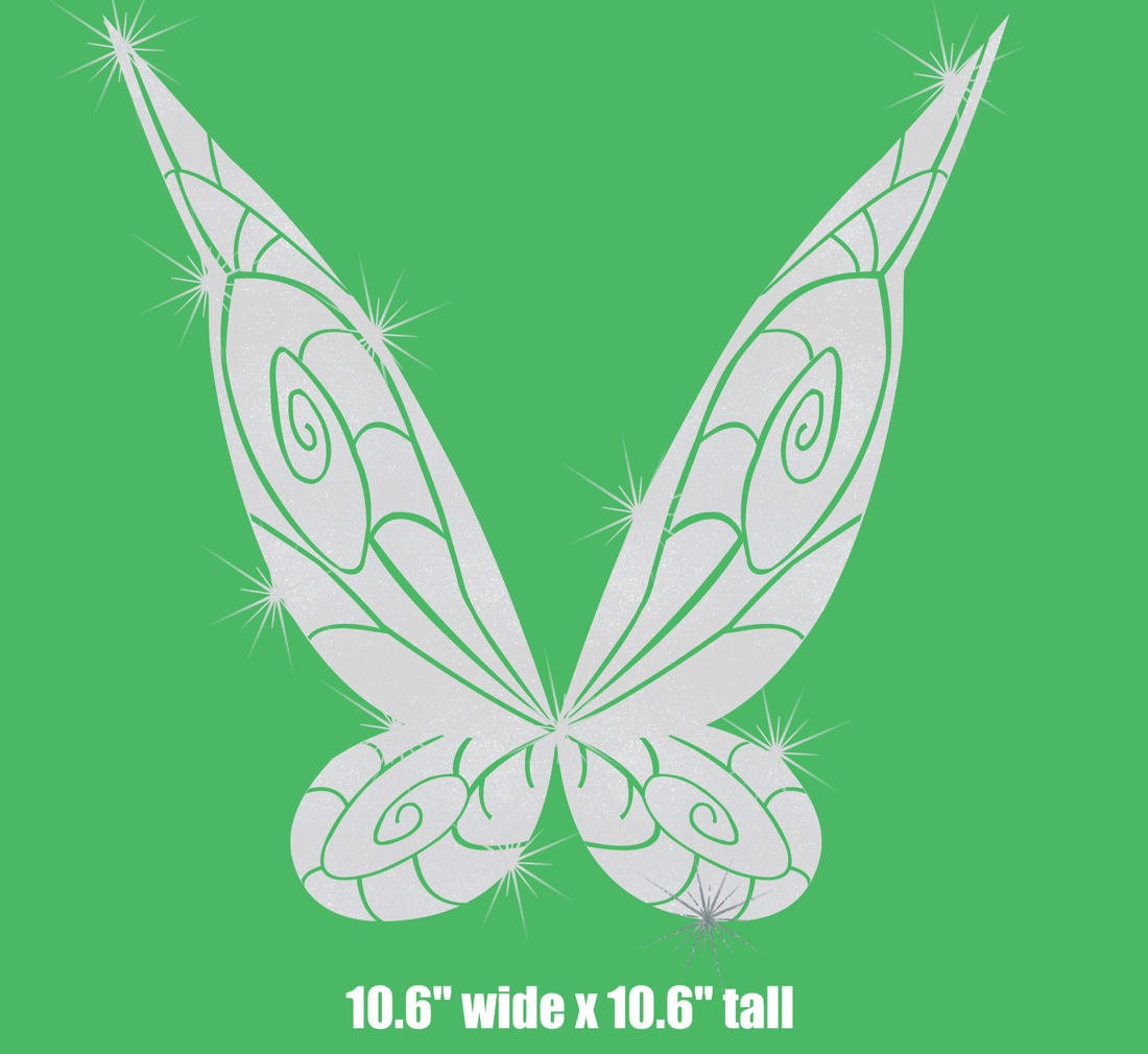 Choice of Tinkerbell wings iron on glitter Disney transfer DIY