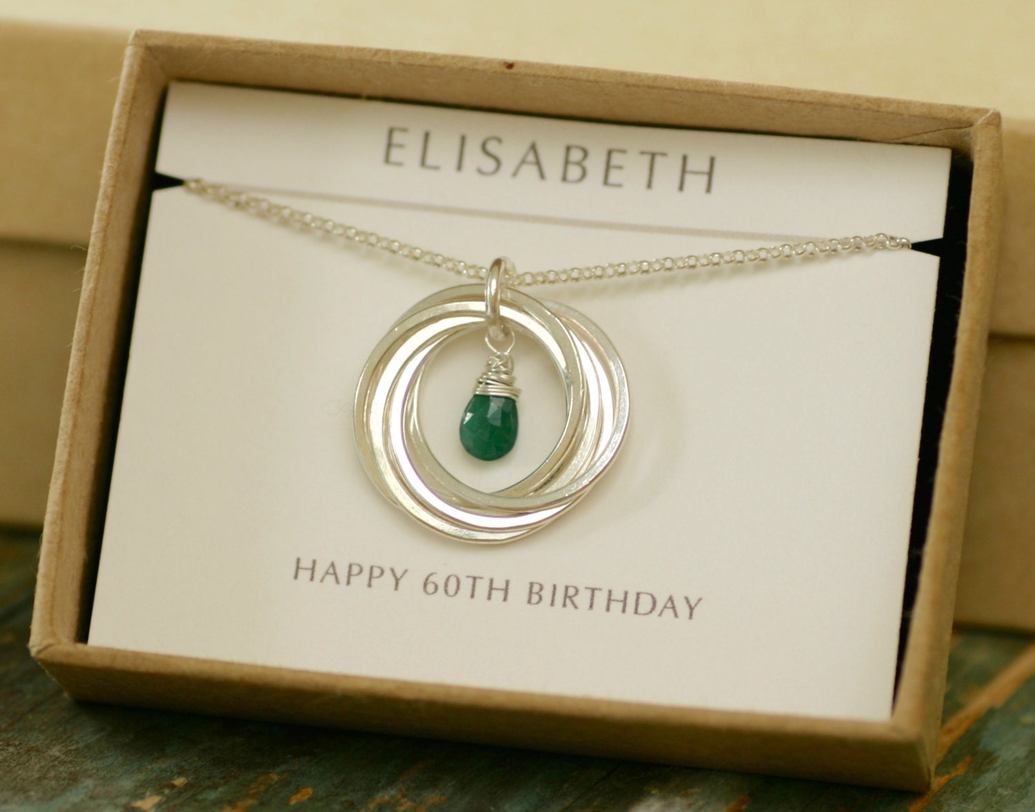 60th Birthday Gift For Mum Gift For Women Emerald Necklace 60th Birthday Gift For Mum Gift For Women Emerald Necklace
