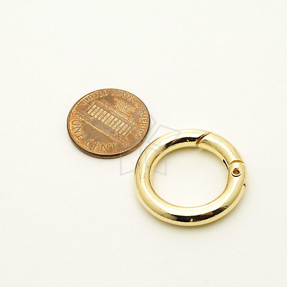 CS-002-GD / 2 Pcs Round Spring Gate Ring Spring by beadsmaker