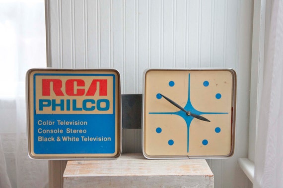 Vintage Sign RCA Philco Electric Light Up Atomic Clock