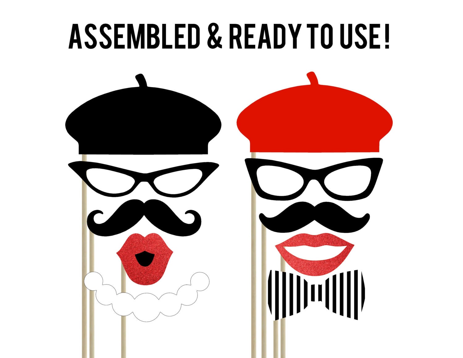 French Photo Booth Props