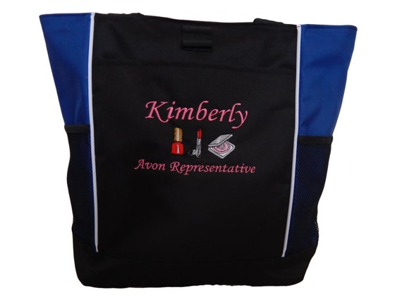 Tote Bag Zippered Personalized Avon Representative Make-up