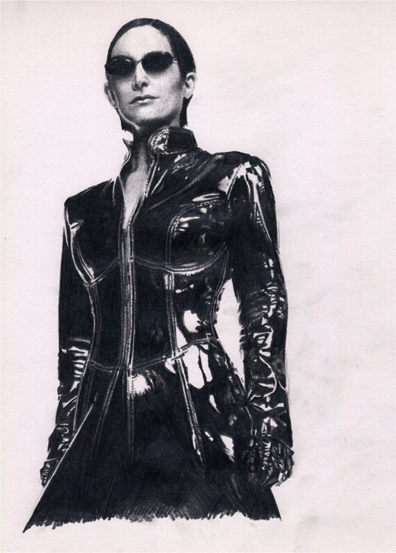 Print Trinity the Matrix original drawing size 8 x