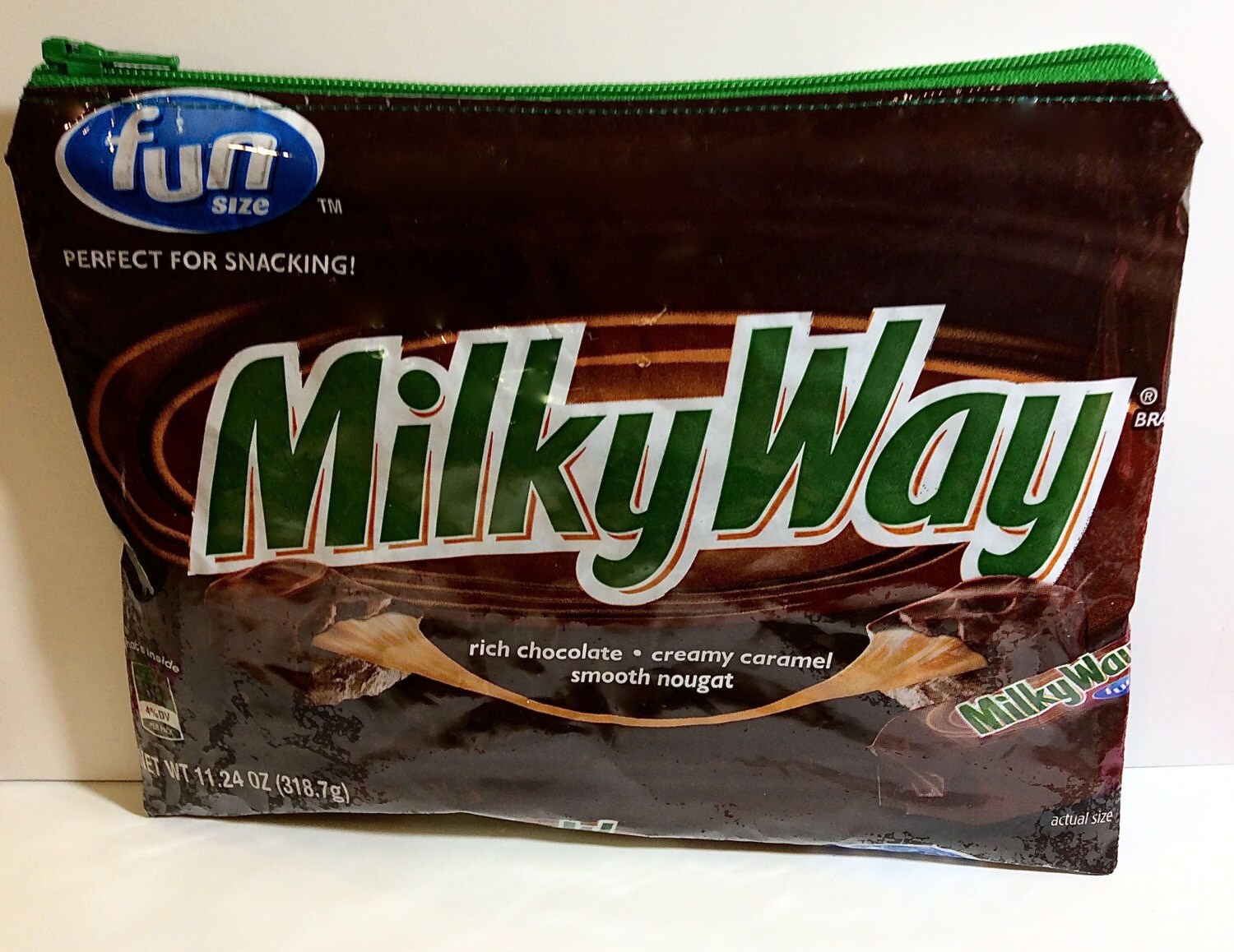 Milky Way Candy Wrapper Up-cycled Zippered Bag/Pouch