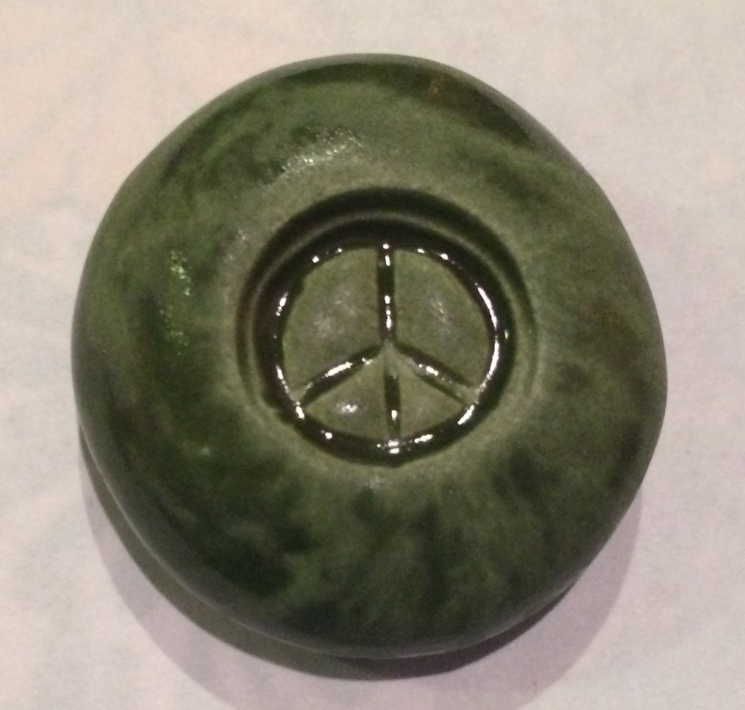 PEACE SIGN Pocket Stone Ceramic Kelp Forest by InnerArtPeace