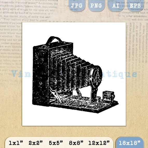 Printable Graphic Old Fashioned Camera by VintageRetroAntique