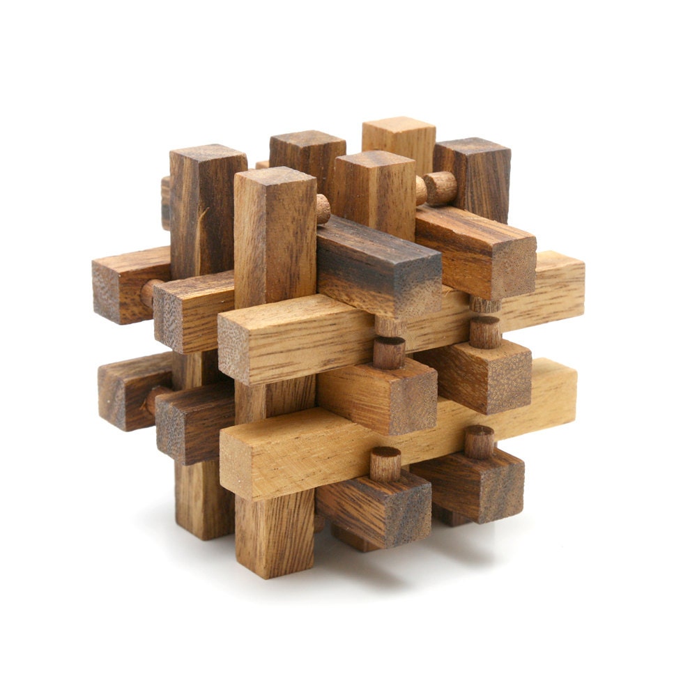 Lock Puzzle 3D Wooden Interlocking Brain Teaser Puzzle