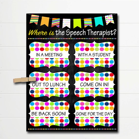 Where is the Speech Therapist Door Sign Speech Therapist