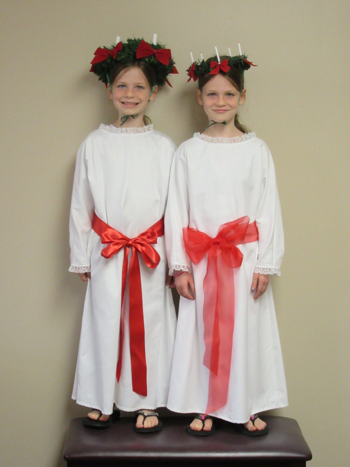 St. Lucia Costume for Girls includes Dress/Tunic Red Sash