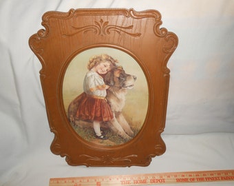 Vintage girl and dog | Etsy