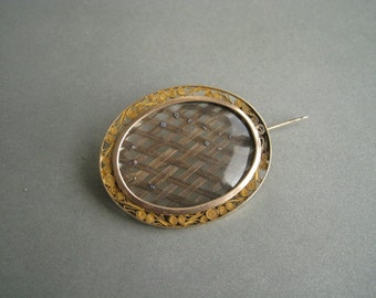 Hair locket brooch | Etsy