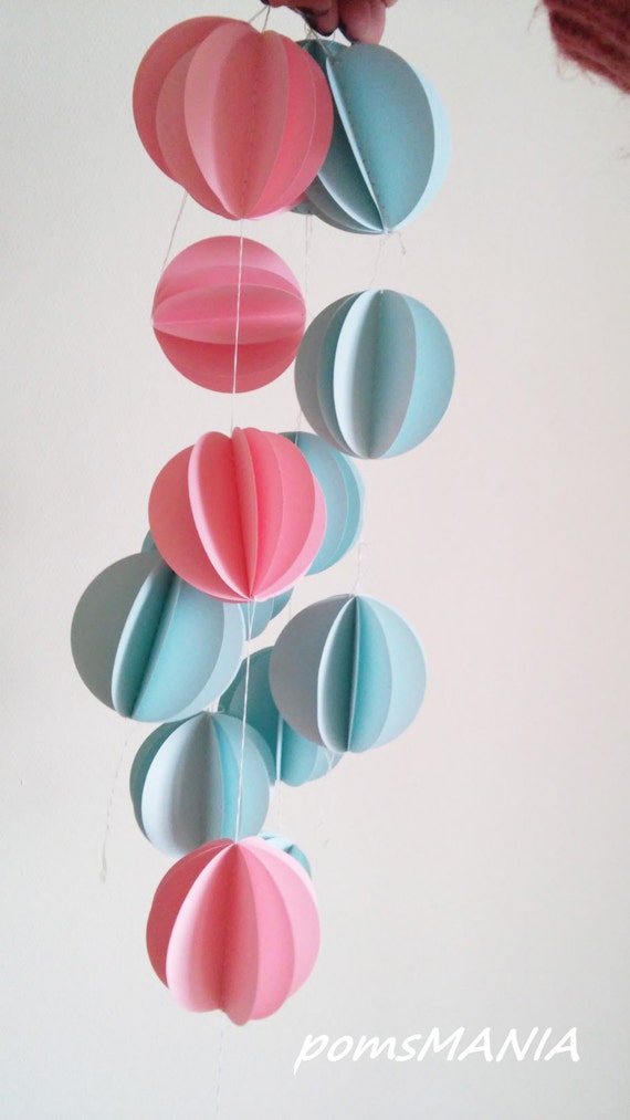 Paper circle Garland - 3D bubble garland - Baby Shower decorations ...