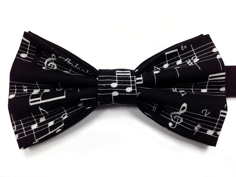 Black Music Notes Bow Tie Musical Bow Tie Music Notes Bow