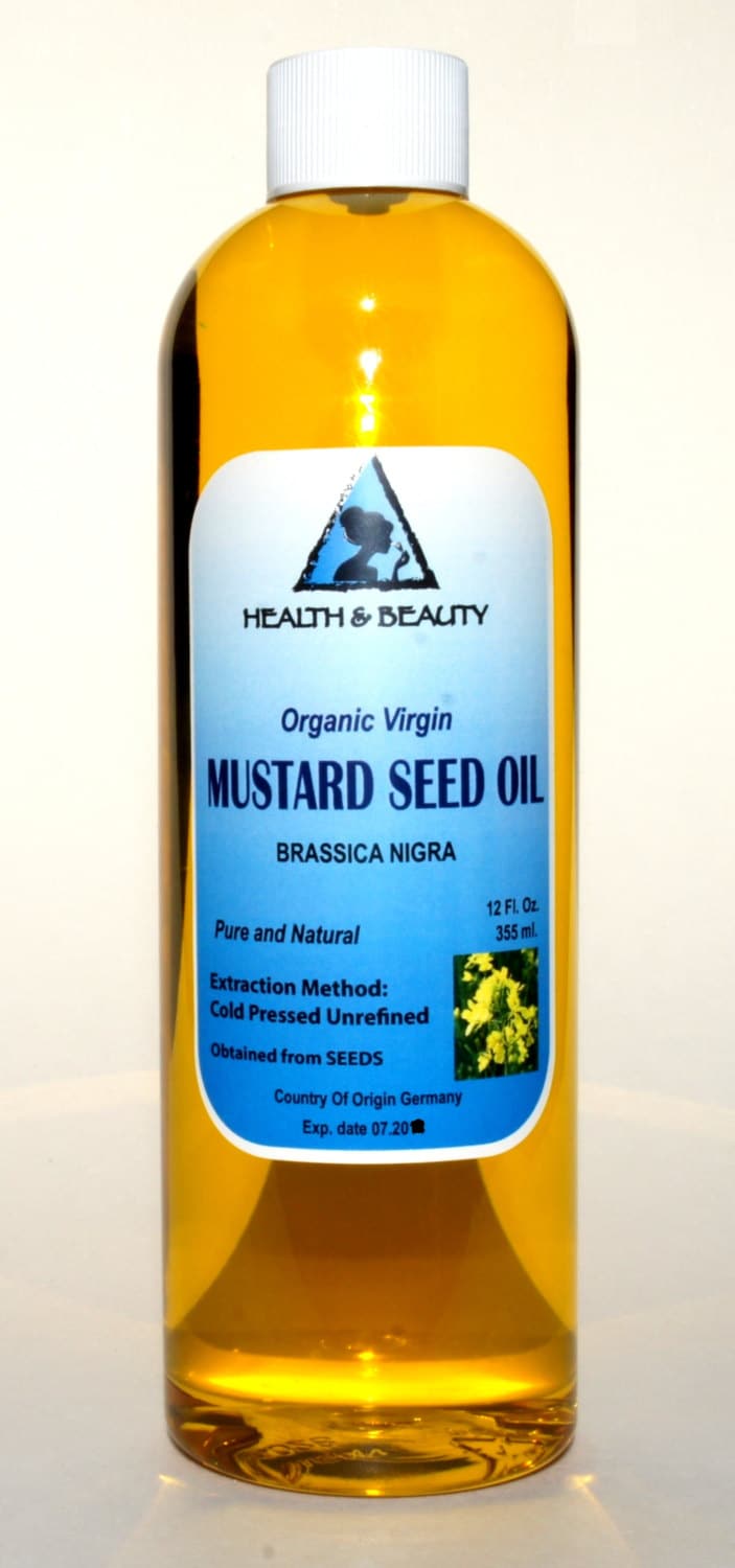 12 oz MUSTARD OIL UNREFINED Organic Carrier Cold Pressed
