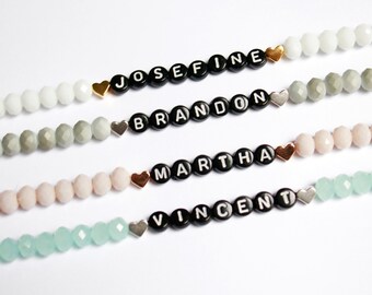 Beaded name bracelet | Etsy