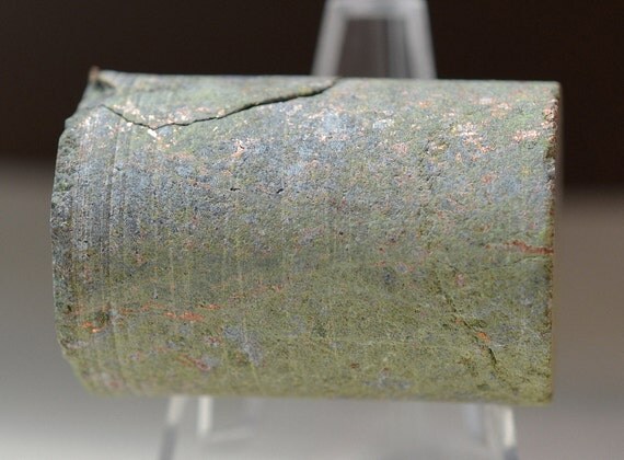 Rock Core Sample Containing Bright Copper from Upper Peninsula