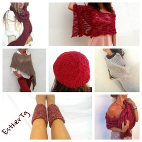 Hand knitwear. Knit scarves and cowls wool ponchos by EstherTg