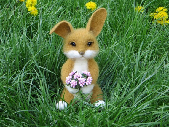 Needle Felted Rabbit. Rabbit.Soft Sculpture. Felted Rabbit.