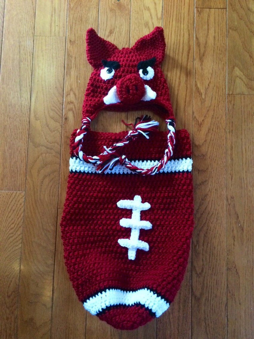 Arkansas Razorback inspired newborn MADE TO ORDER hog hat