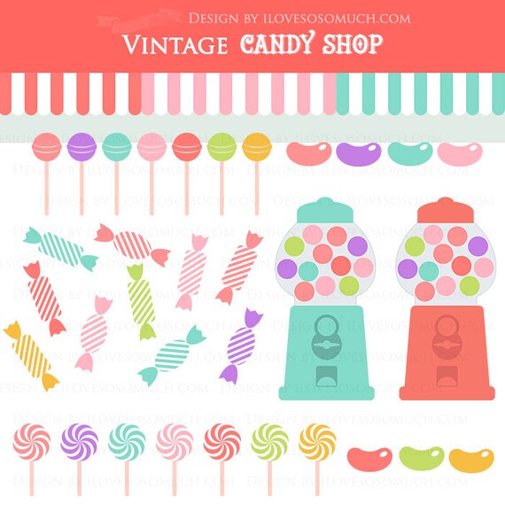 Vintage Candy Shop / Candy Clip Art - Instant Download - CA068 by Mia ...