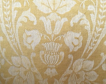 Yellow damask fabric | Etsy