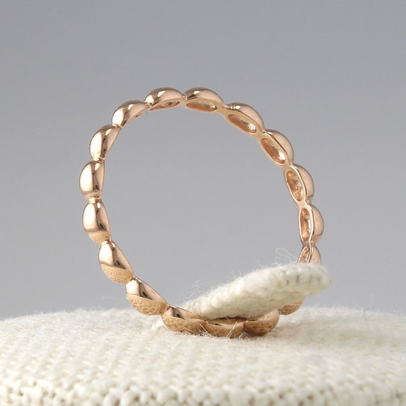 14K Solid Gold Dot Ring 14K Gold Stacking Ring 14K Gold Thin