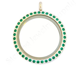 Emerald locket | Etsy