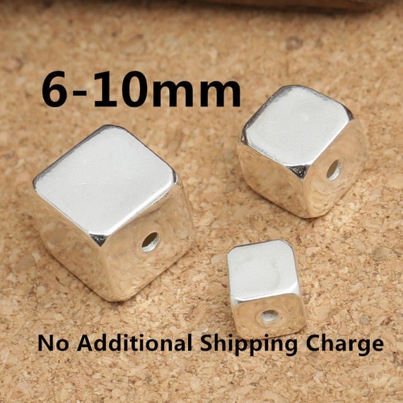 Sterling Silver Cube Beads Sterling Cube Beads 925 Silver