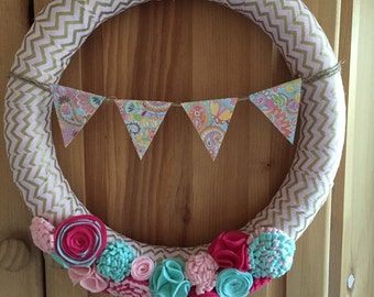 Wreath with banner | Etsy